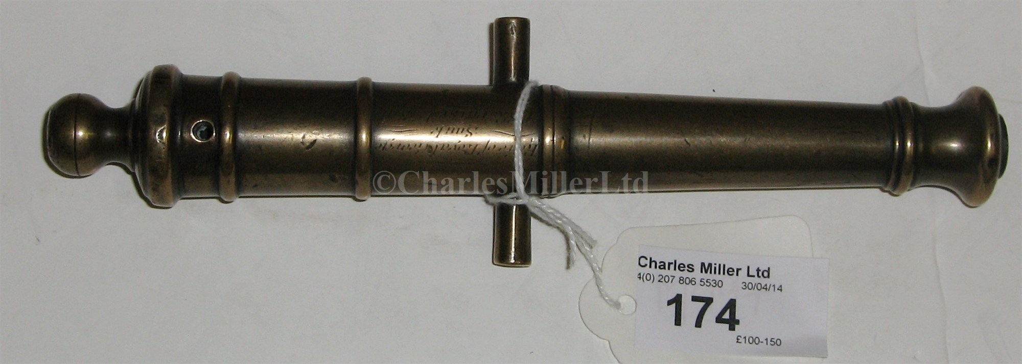 Lot 174 - H.M.S. ROYAL GEORGE: A SOUVENIR BRASS GUN