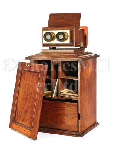 Lot 246 - A VICTORIAN ACHROMATIC STEREOSCOPE BY SMITH,.