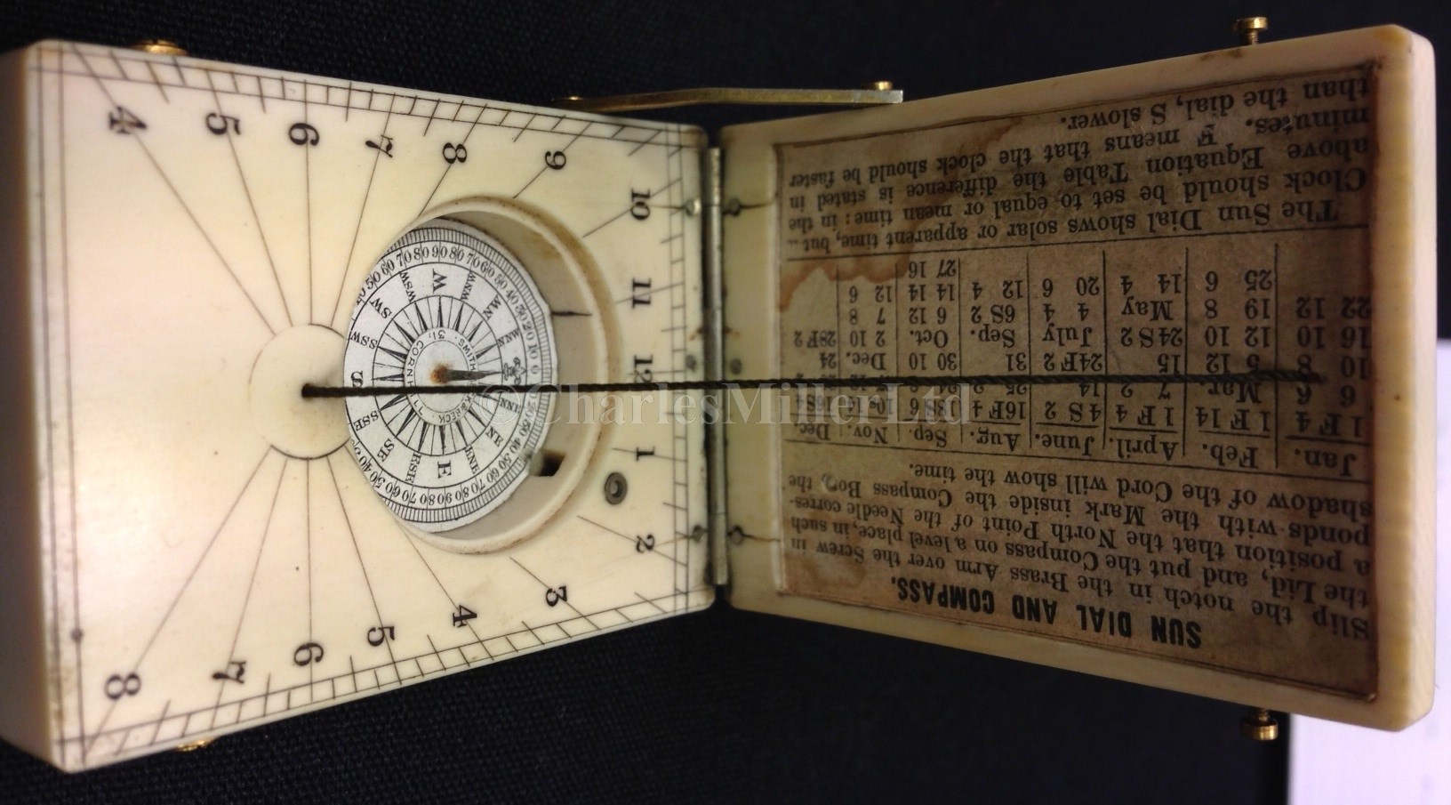 Lot 260 - Ø A MID 19TH-CENTURY IVORY POCKET COMPASS...