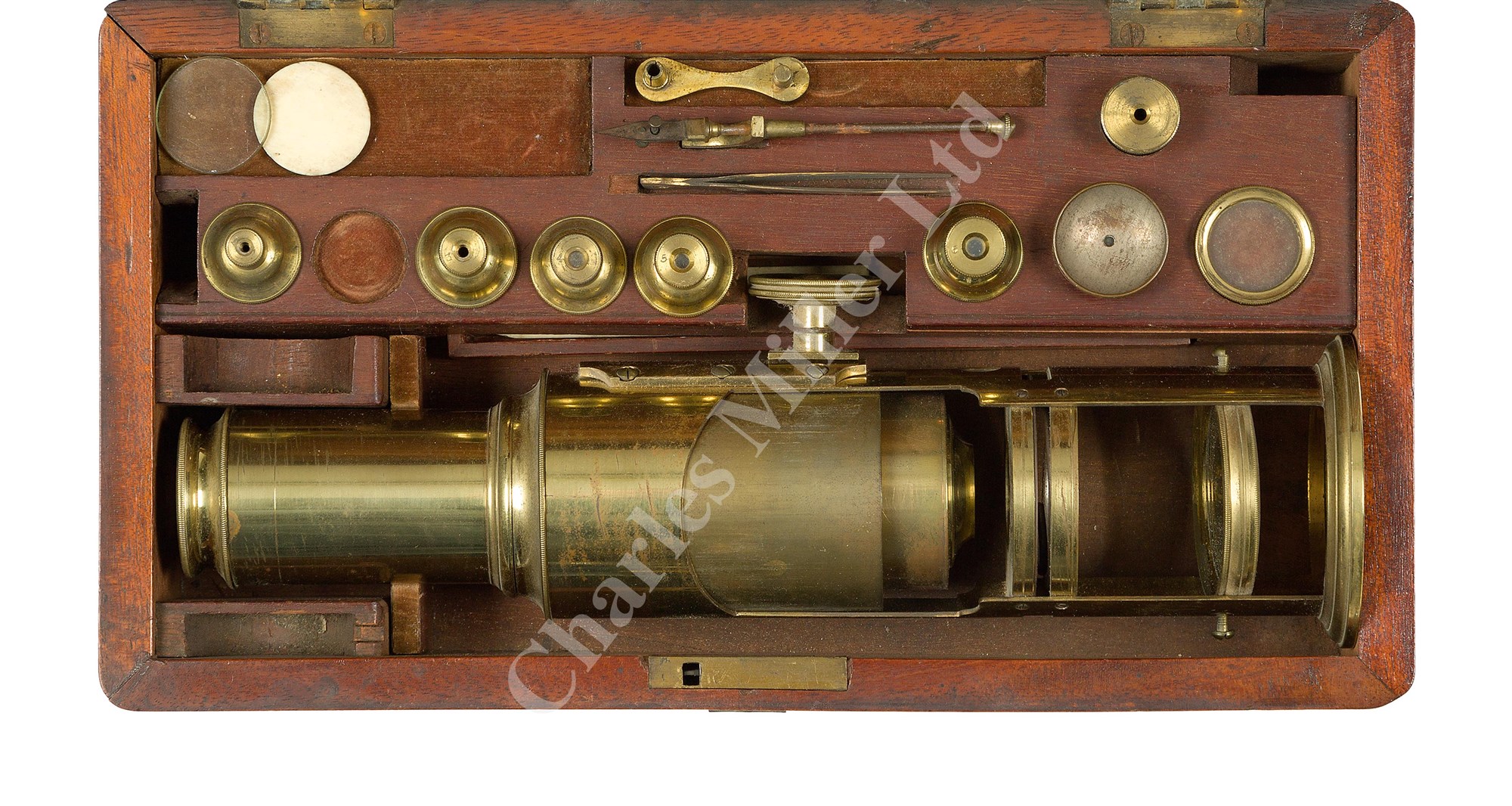 Lot 242 - A 19TH CENTURY DRUM MICROSCOPE