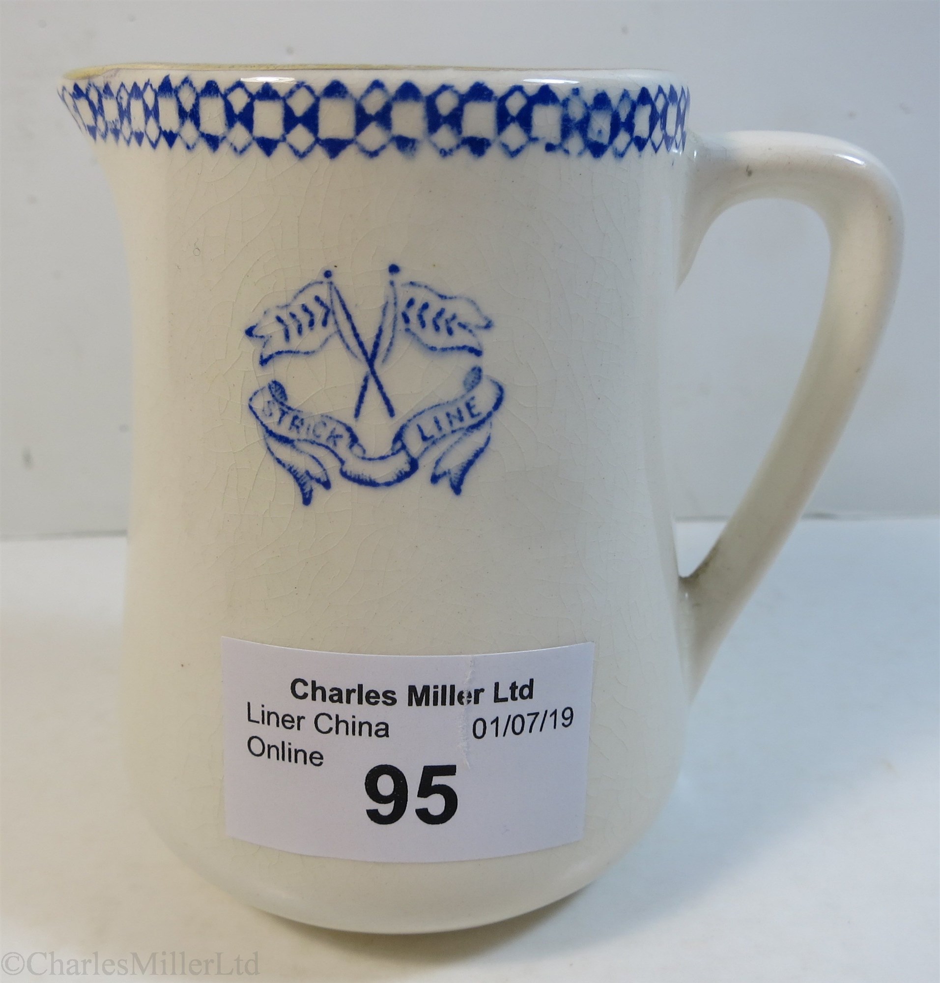 Lot 95 - STRICK LINE: A CHINA MILK JUG BY C. McD.