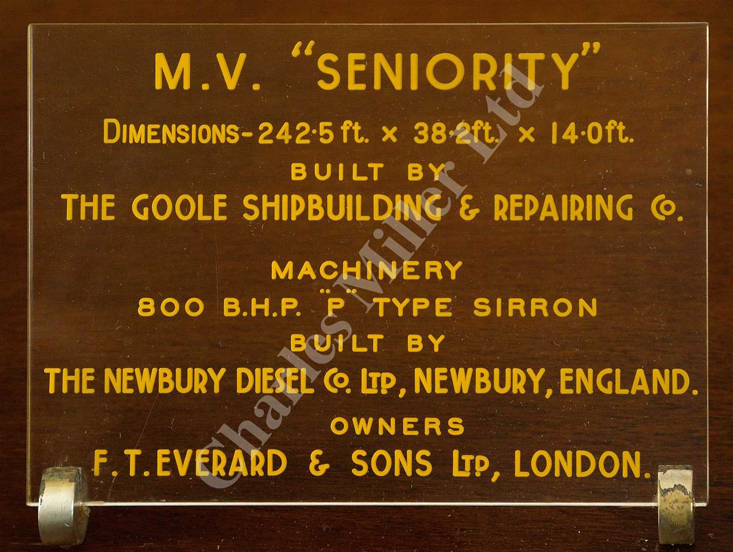 Lot 339 - A BUILDER'S MODEL FOR THE CARGO SHIP M.V.