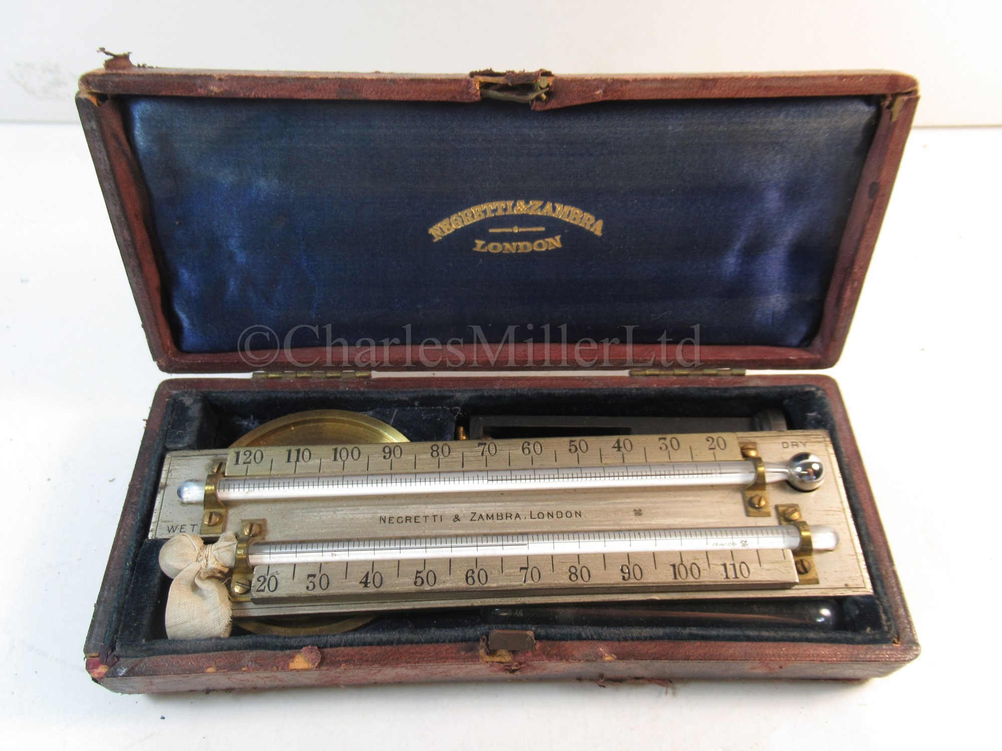 Lot 316 - A POCKET HYGROMETER BY NEGRETTI & ZAMBRA,