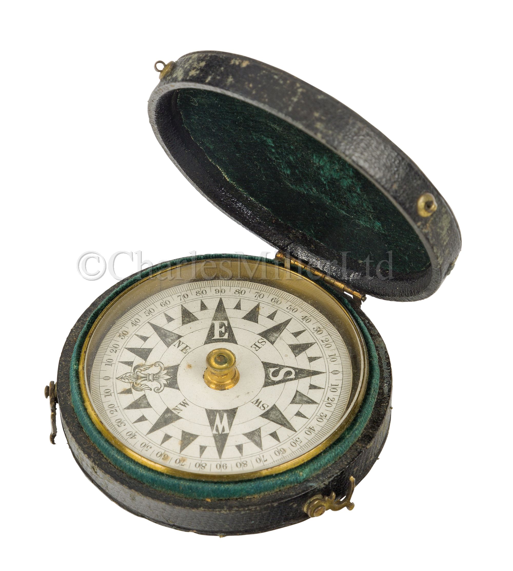 Lot 246 - A POCKET COMPASS BY LEVY BROTHERS, LONDON,