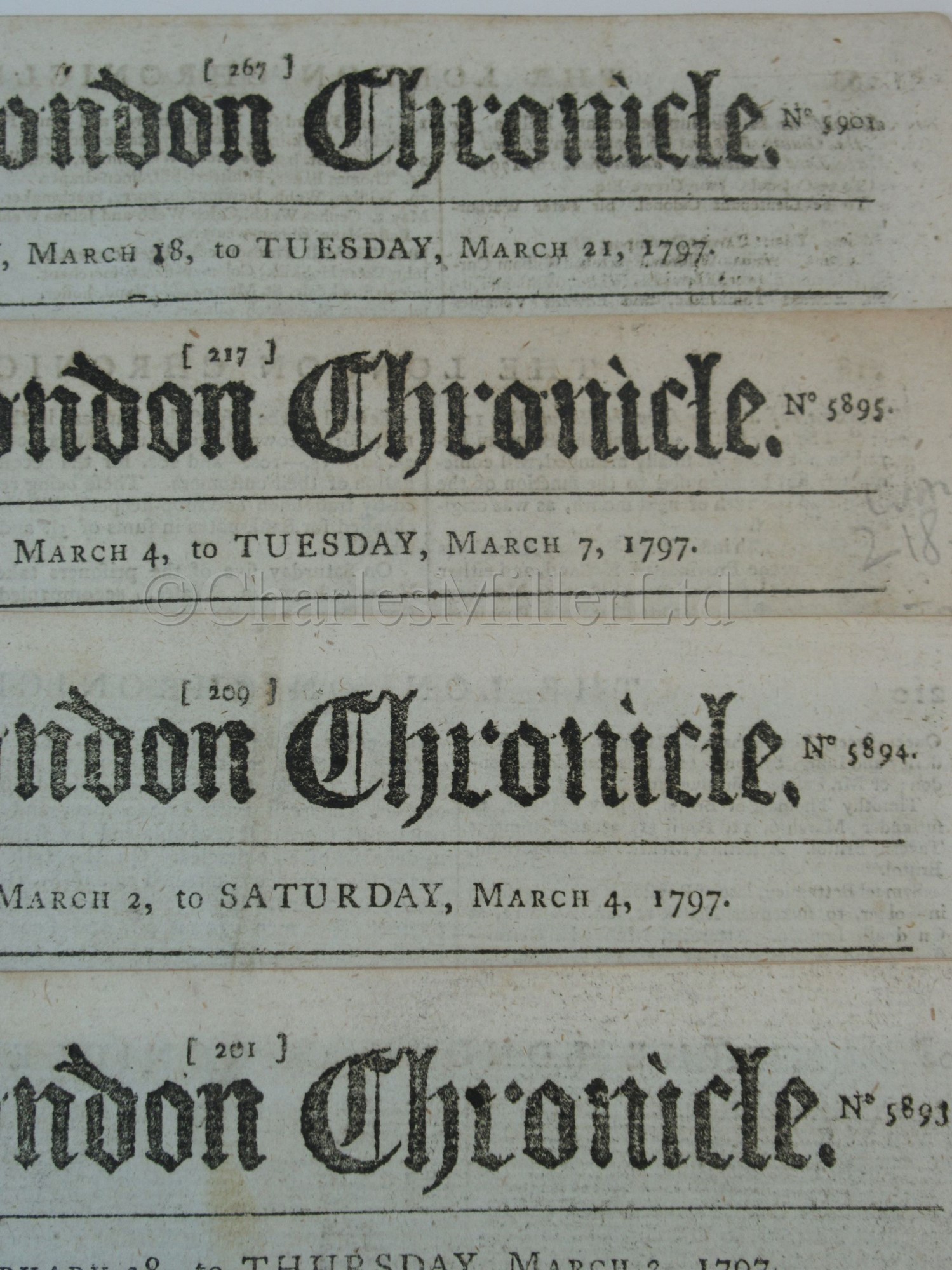 Lot 56 - THE LONDON CHRONICLE: ACCOUNTS OF THE BATTLE