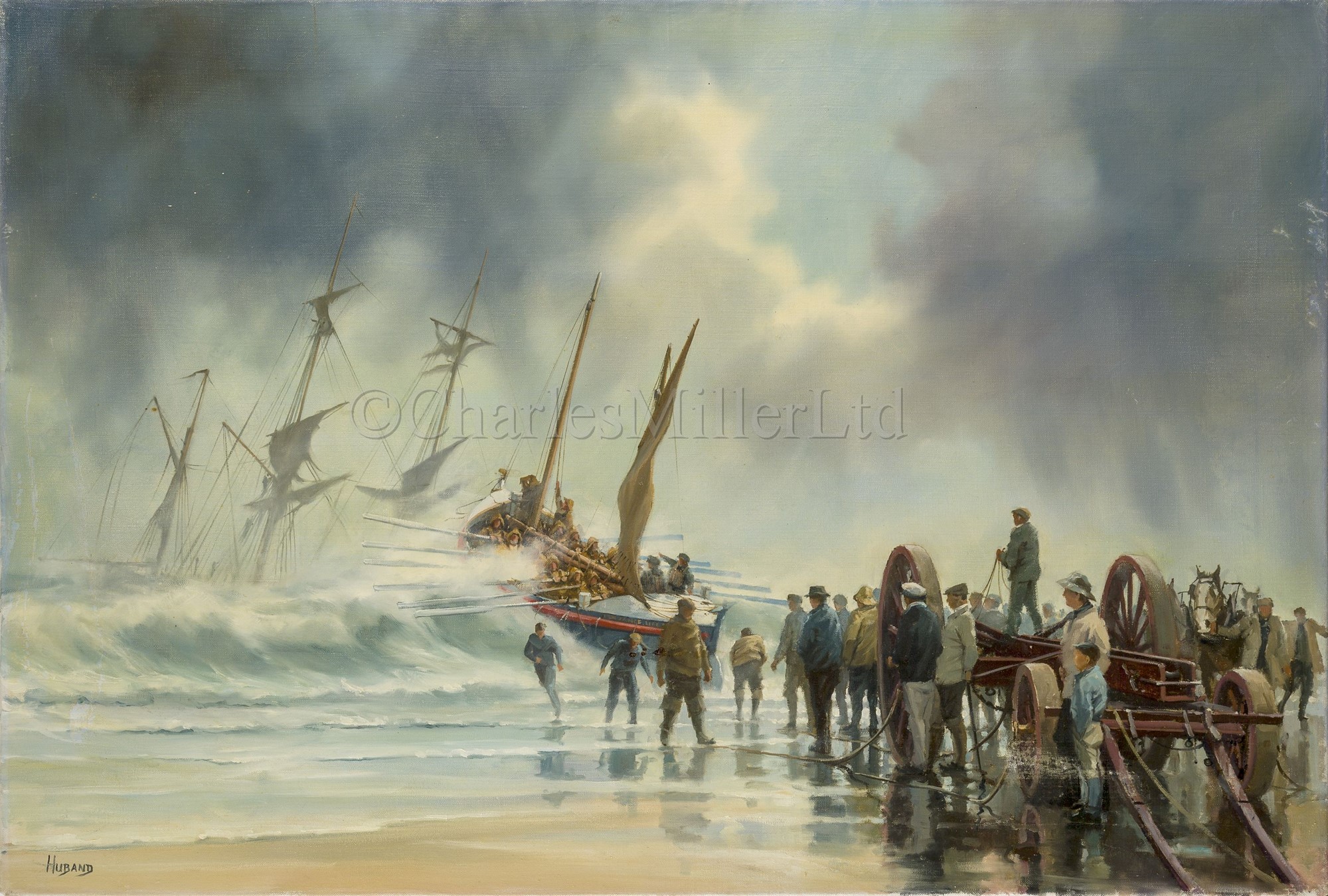 Lot 61 - GEOFFREY HUBAND (BRITISH, B. 1945): Launching