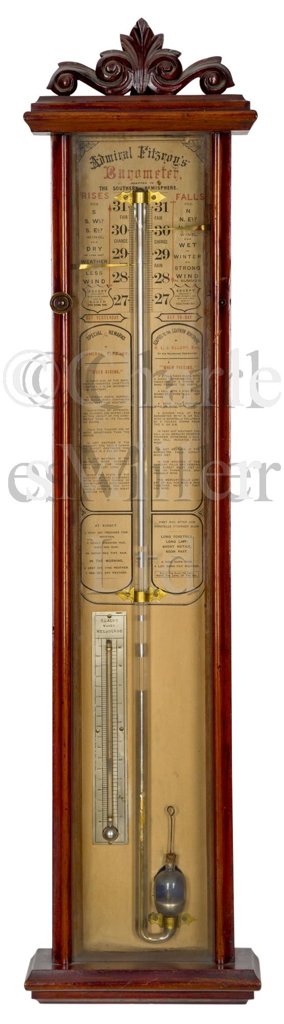 Lot 390 - AN 'ADMIRAL FITZROY PATTERN' BAROMETER,