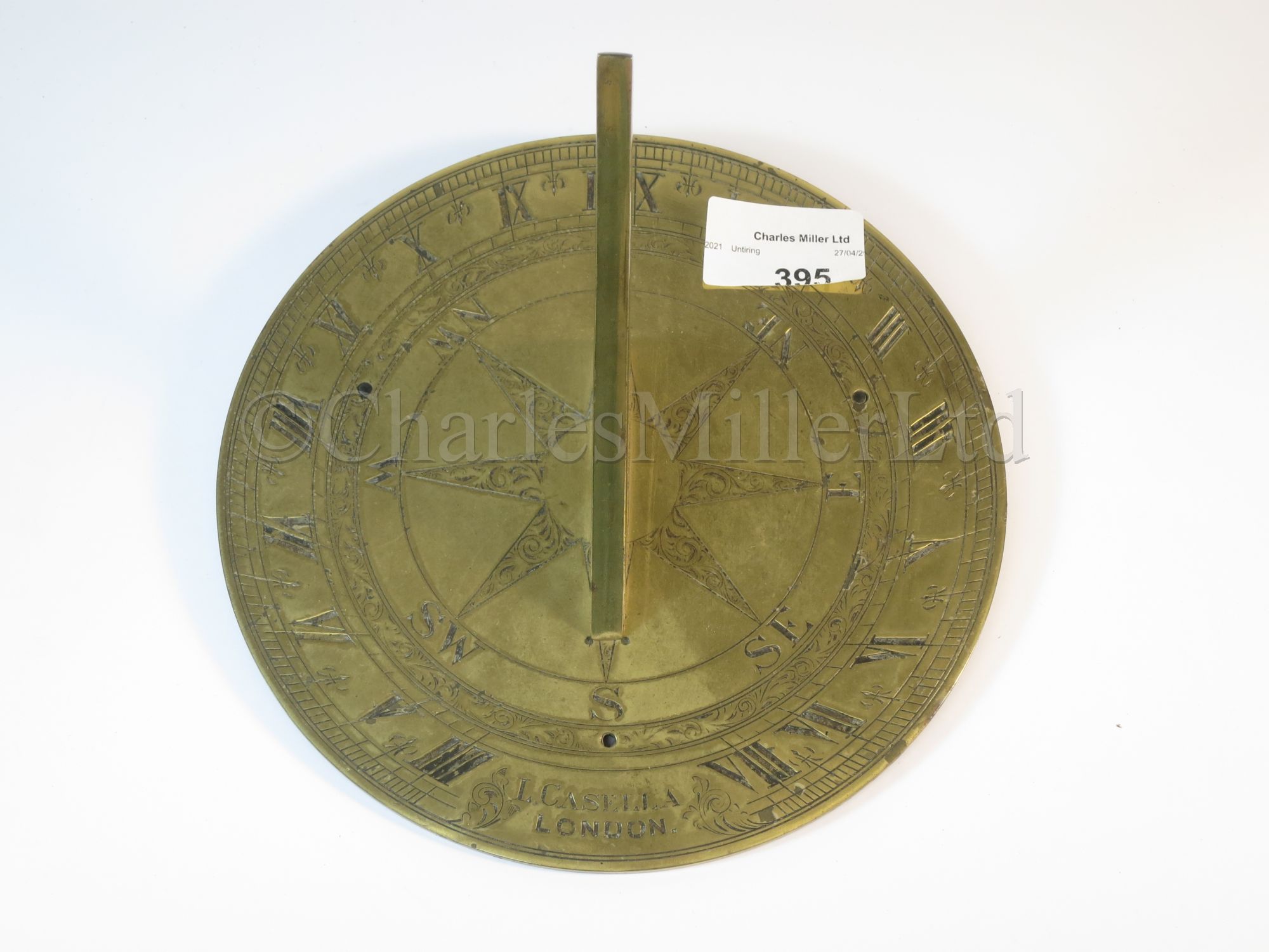 Lot 395 - A 7IN. SUNDIAL BY L. CASELLA, LONDON, CIRCA