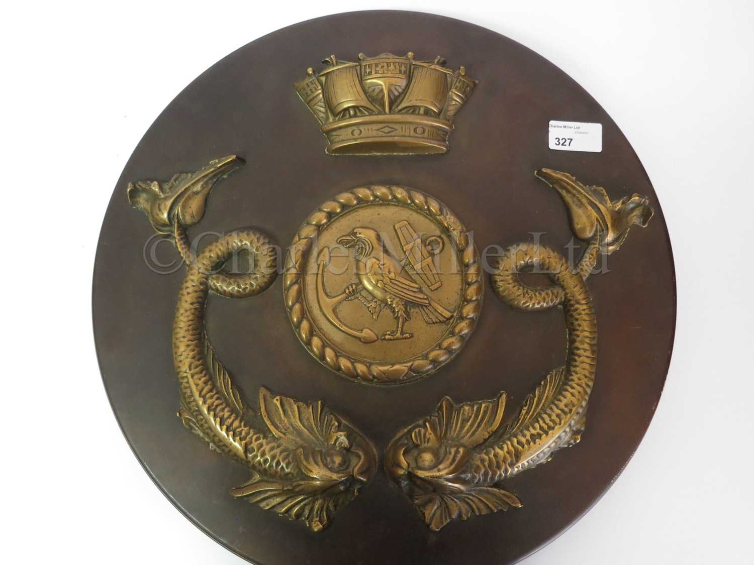 Lot 327 - AN UNUSUAL 5IN. TAMPION DISPLAY FROM H.M.S.