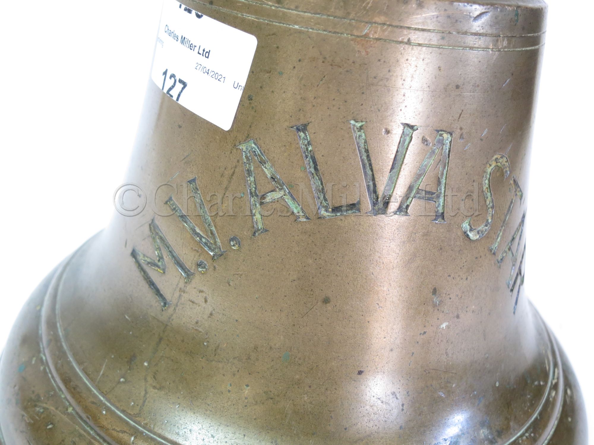Lot 127 - A BRIDGE BELL FROM THE TANKER, M.V. ALVA