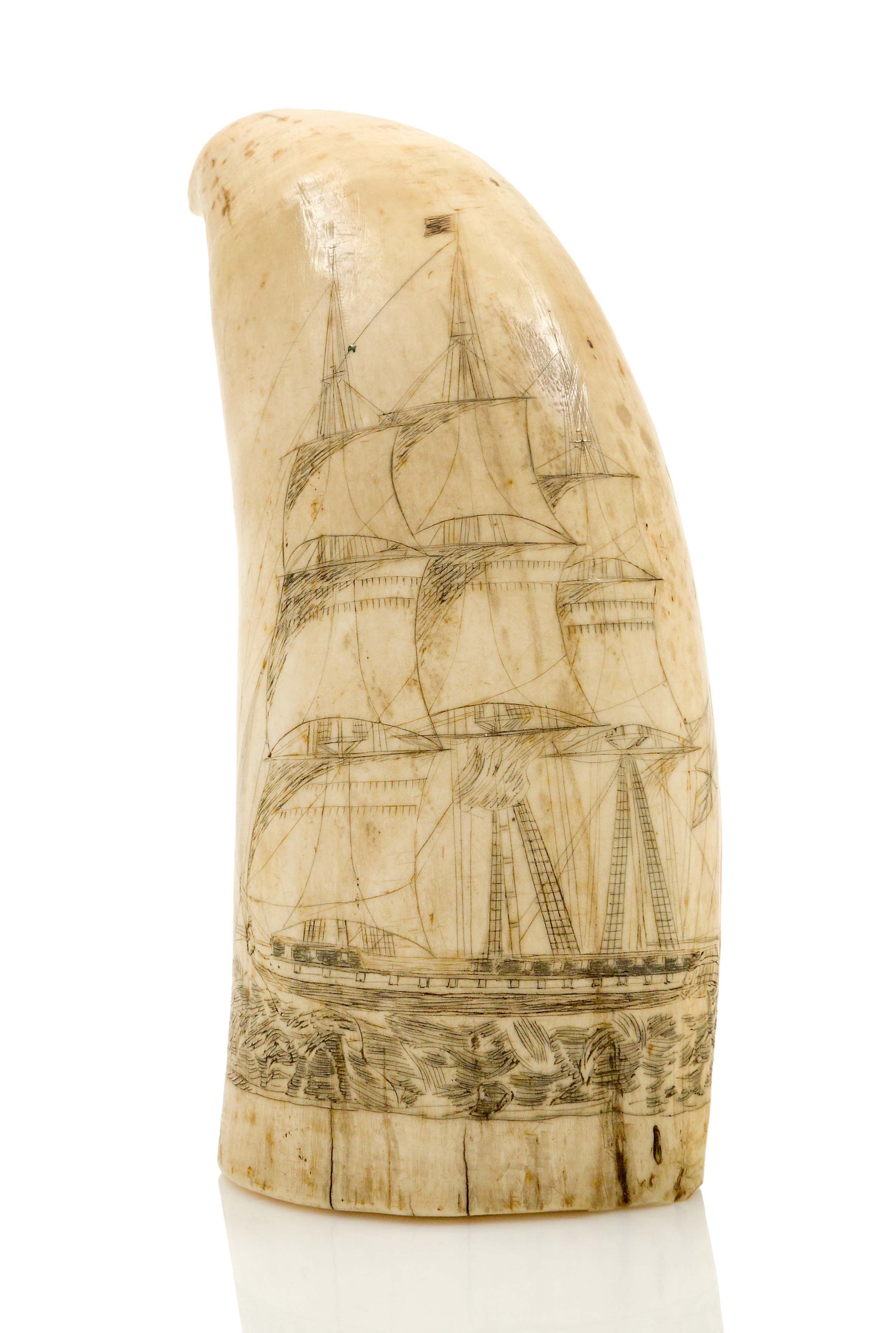 Lot 156 - Ø A LARGE 19TH CENTURY SAILOR WORK SCRIMSHAW.