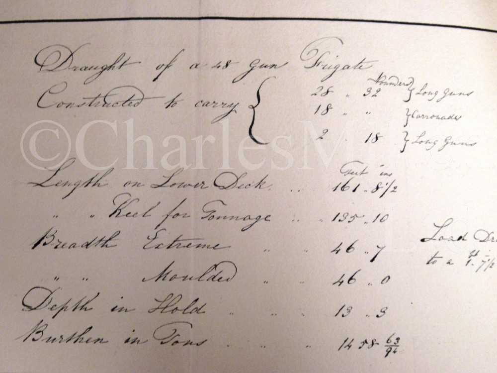 Lot 230 - AN ADMIRALTY SHEER DRAFT PLAN FOR A 48-GUN