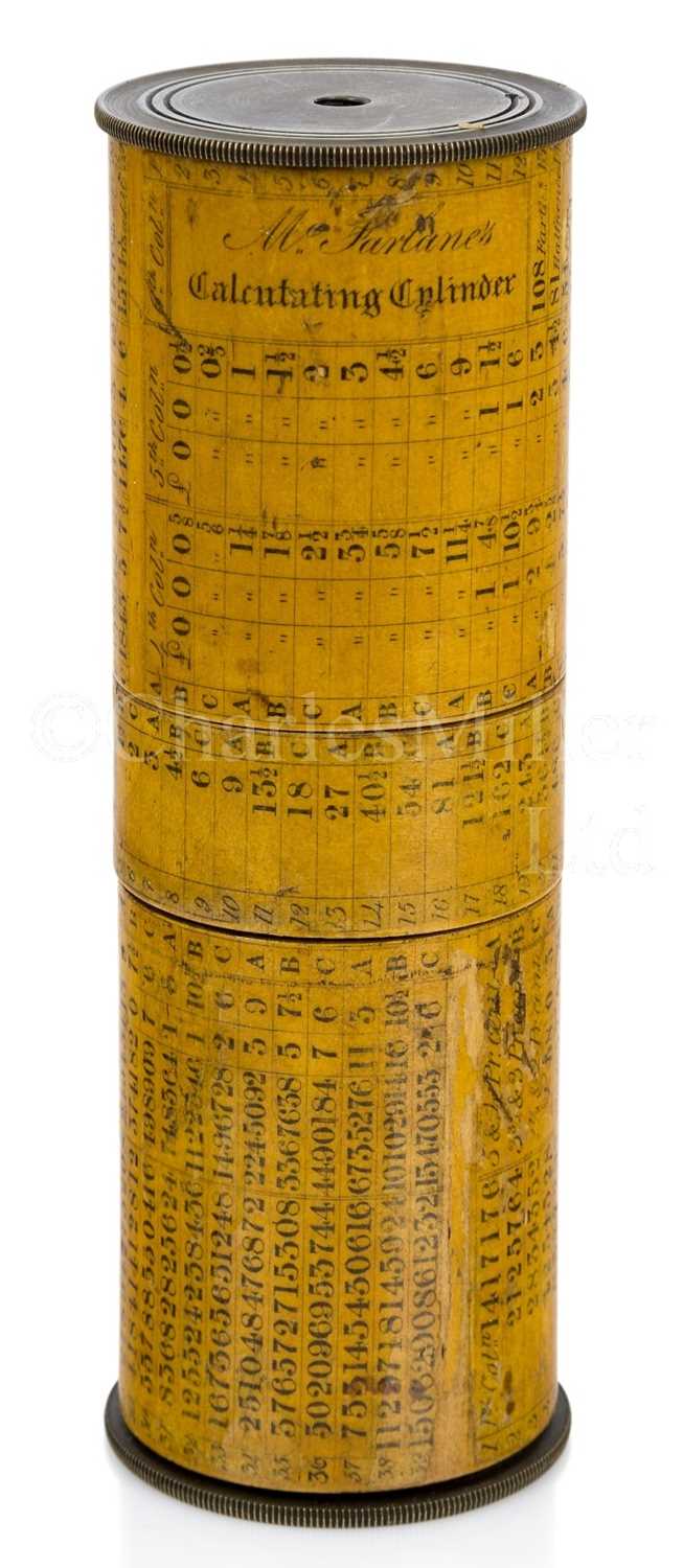 Lot 379 - A RARE CALCULATING CYLINDER BY McFARLANE, Lot 379 - A RARE CALCULATING CYLINDER BY McFARLANE,