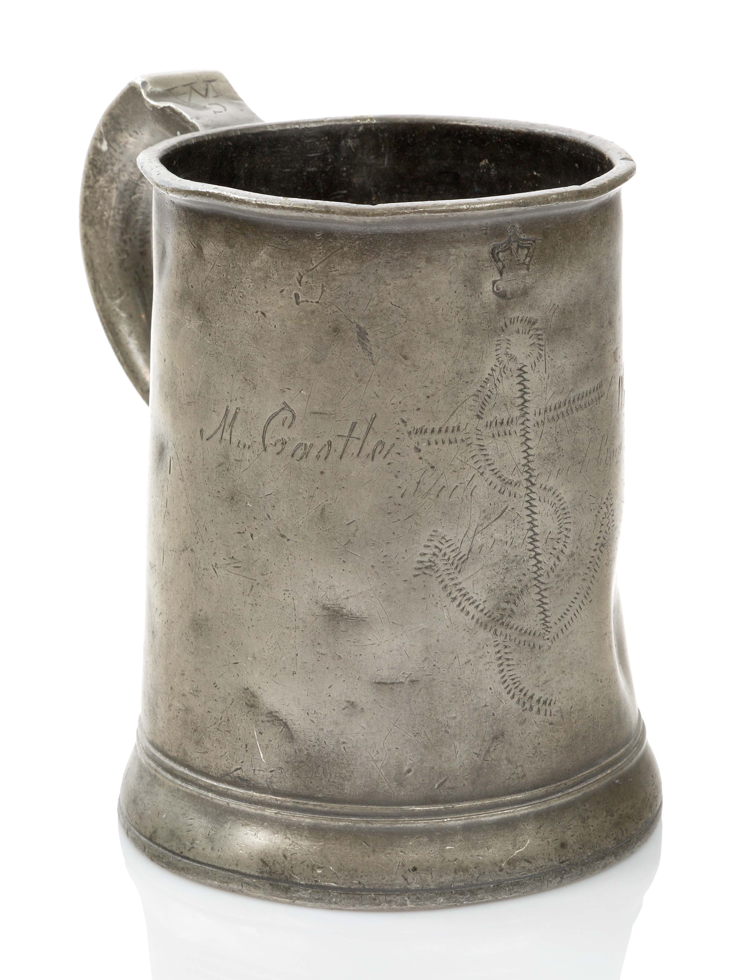Lot 206 - AN HISTORICALLY INTERESTING GEORGIAN PEWTER..