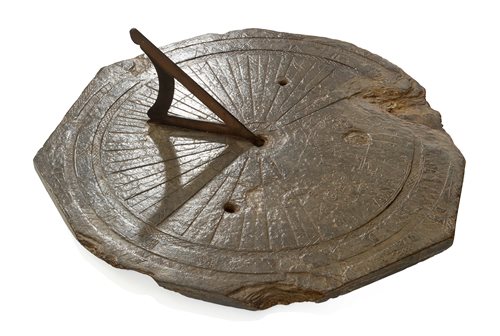 Lot 253 - A LARGE SLATE SUNDIAL, PROBABLY IRISH, CIRCA.