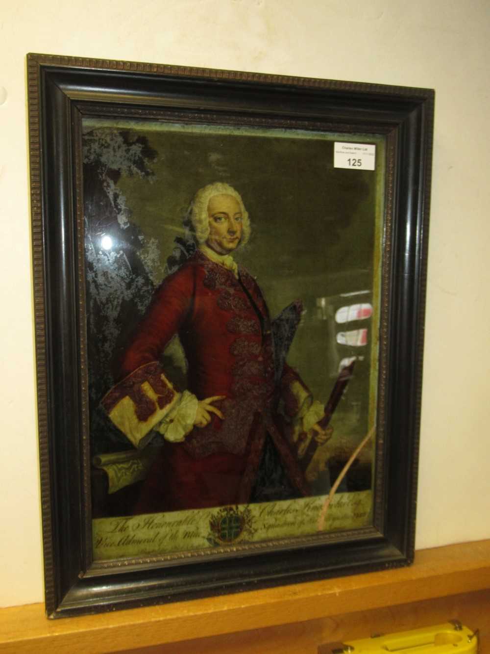 Lot 125 - AN 18TH CENTURY REVERSE GLASS PRINT OF THE
