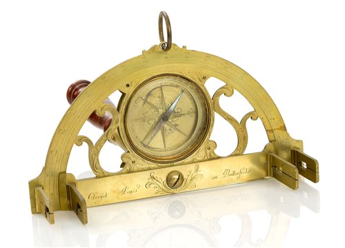 Lot 265 - AN 18TH CENTURY BRASS GRAPHOMETER BY PIERRE..