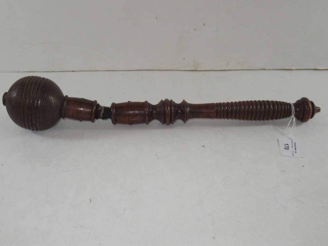 Lot 170 - AN EARLY 19TH CENTURY TURNED WOOD PRESS GANG