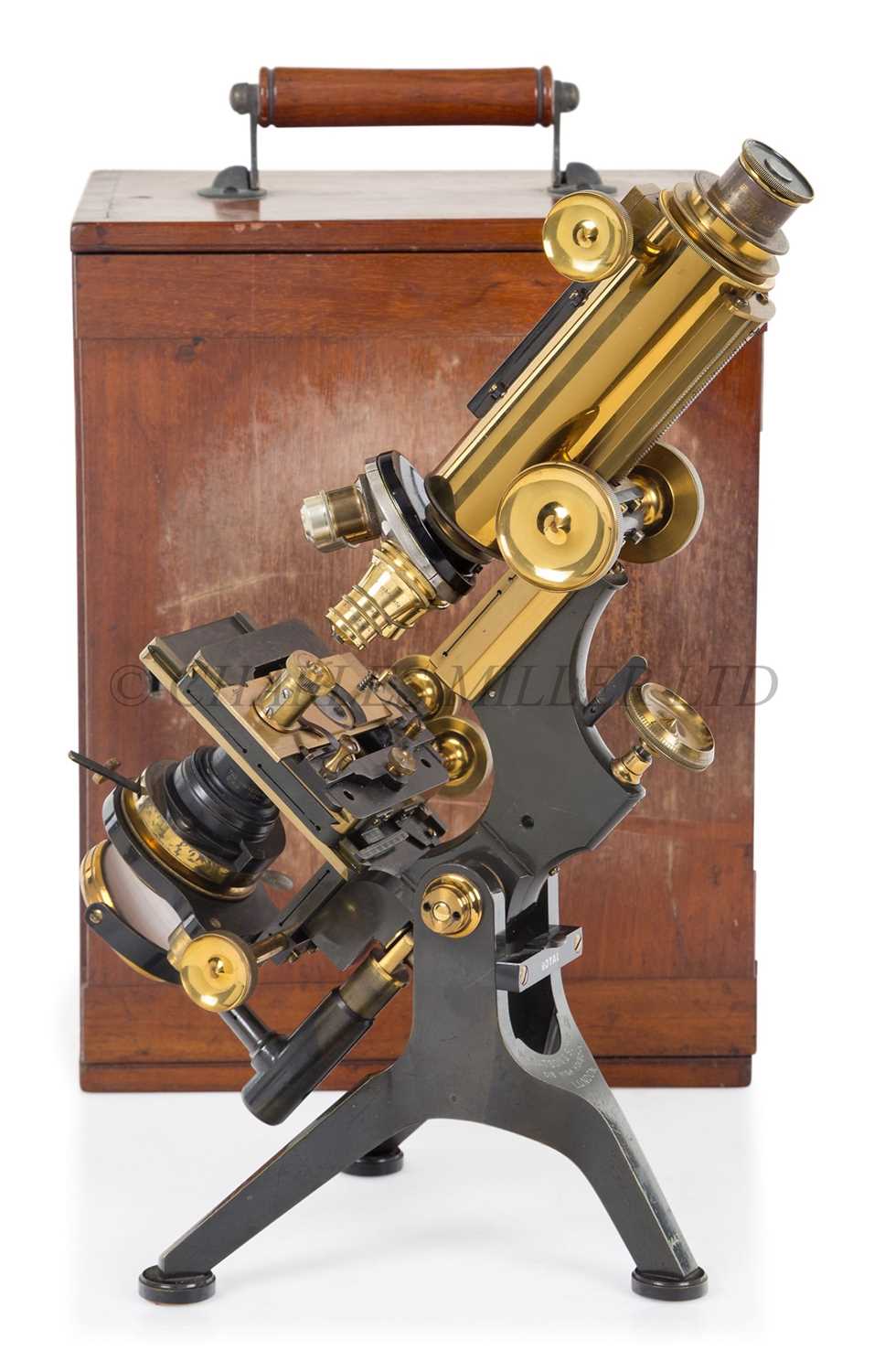 Lot 263 - A 'ROYAL' MODEL MONOCULAR MICROSCOPE BY