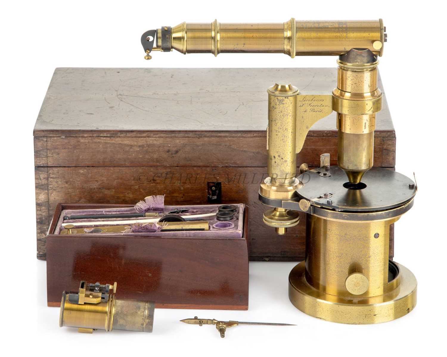 Lot 261 - AN LEREBOURS ET SECRETAN MICROSCOPE C. 1850