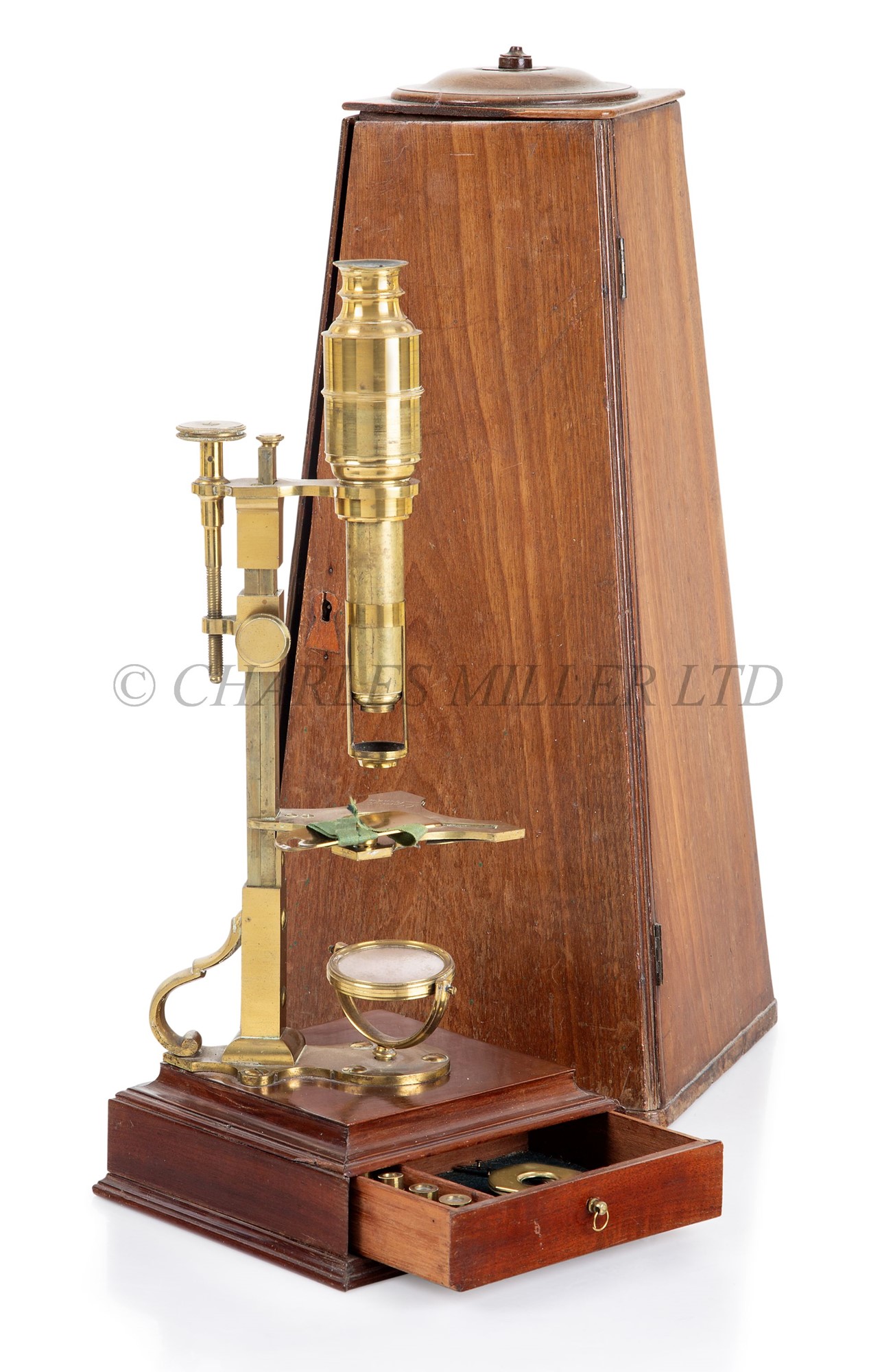 Lot 255 - A CUFF-TYPE MICROSCOPE BY DOLLOND, CIRCA