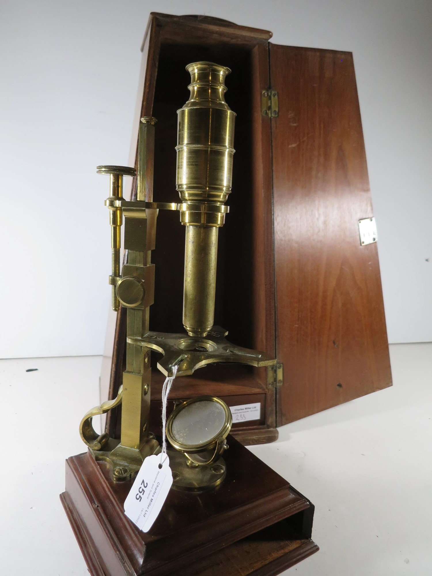 Lot 255 - A CUFF-TYPE MICROSCOPE BY DOLLOND, CIRCA