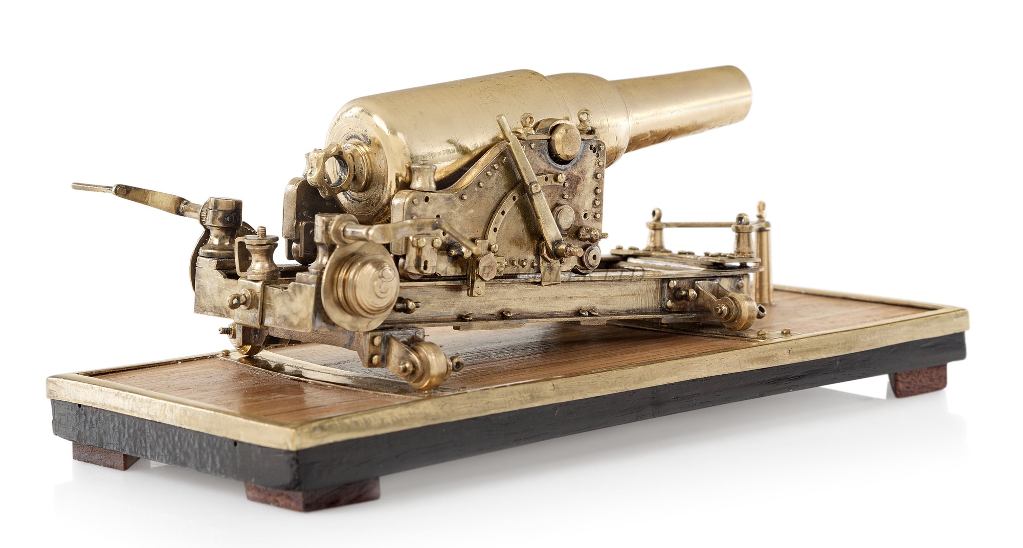 Lot 189 - CAST BRASS MODEL MUZZLE LOADING GUN, CIRCA