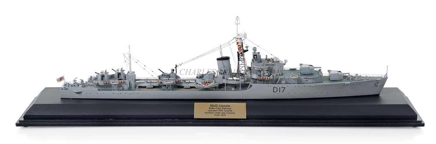 Lot 321 - A DETAILED 1:240 SCALE WATERLINE SHIP MODEL