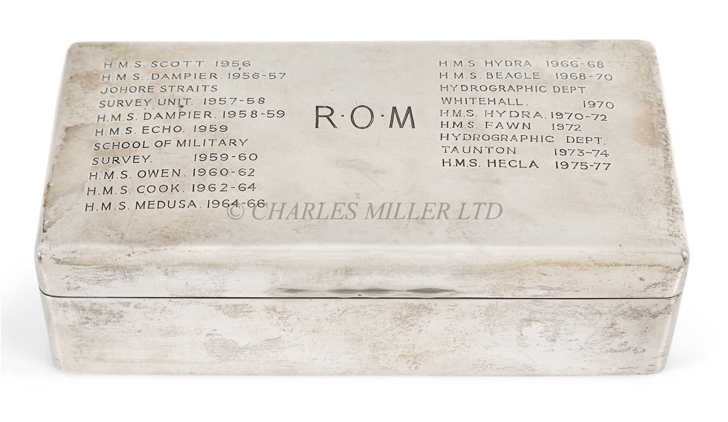 Lot 343 - A SILVER CIGARETTE BOX PRESENTED TO
