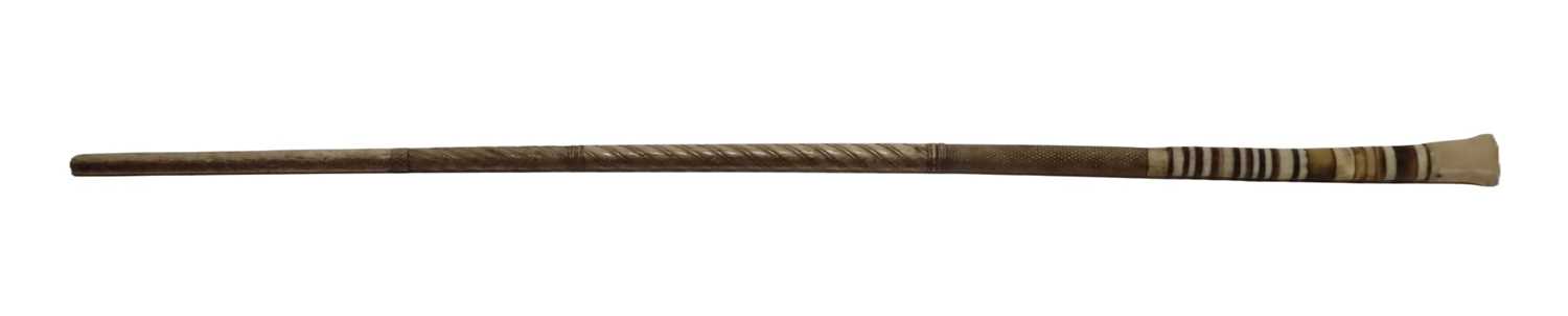 Lot 122 - Ø A WHALEBONE AND MARINE IVORY JOLLY STICK,