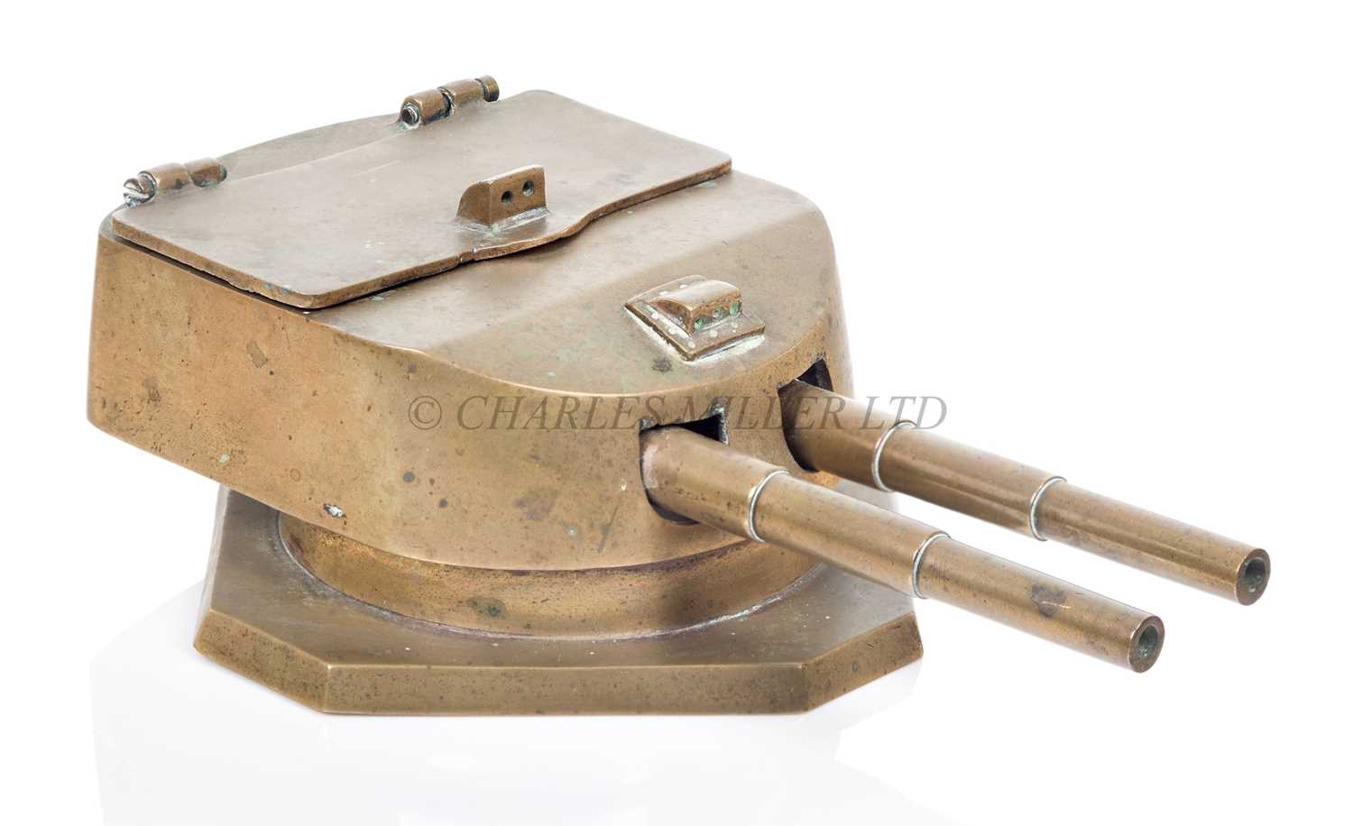 Lot 240 - A MODEL GUN TURRET FROM METAL OFF THE