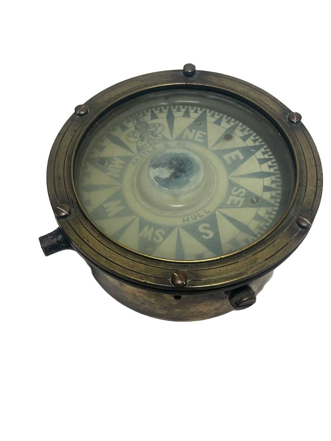Lot 153 - AN EARLY 20TH CENTURY LIQUID FILLED COMPASS