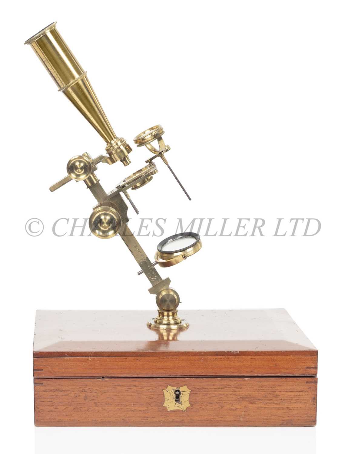 Lot 353 - A FINE PORTABLE CHEST MICROSCOPE BY CARY,