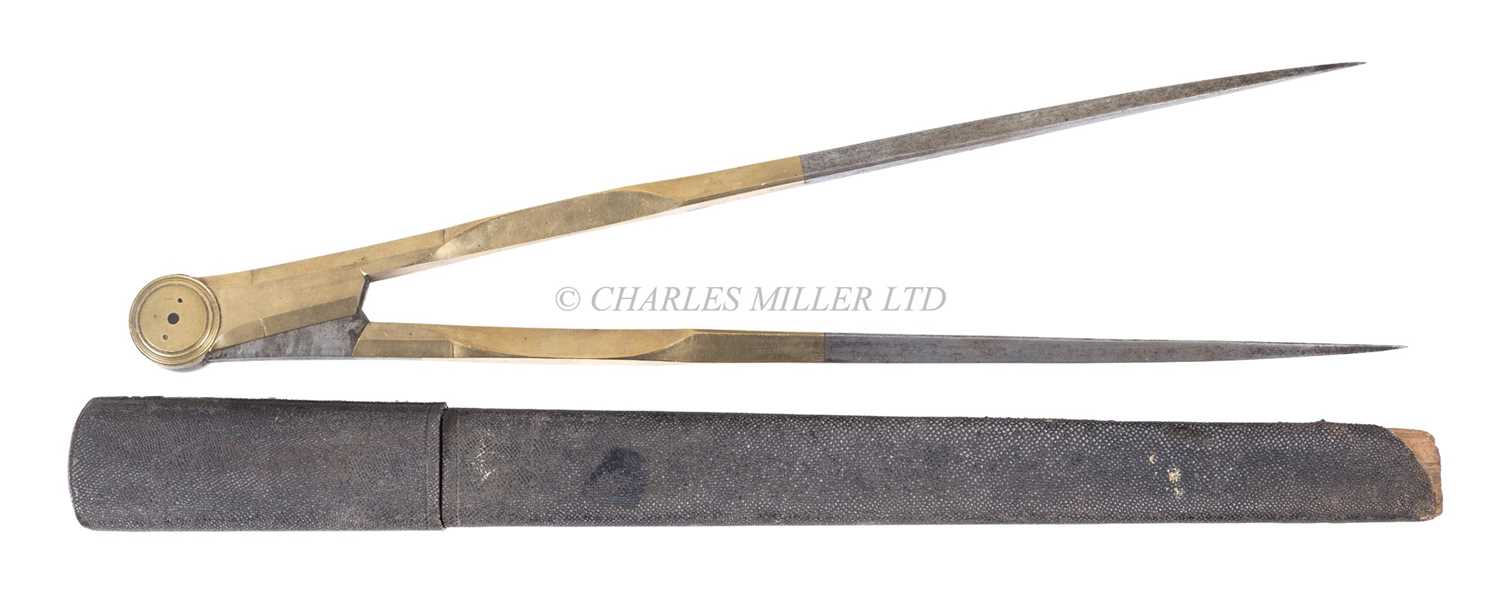 Lot 323 - A FINE AND LARGE PAIR OF DIVIDERS, CIRCA