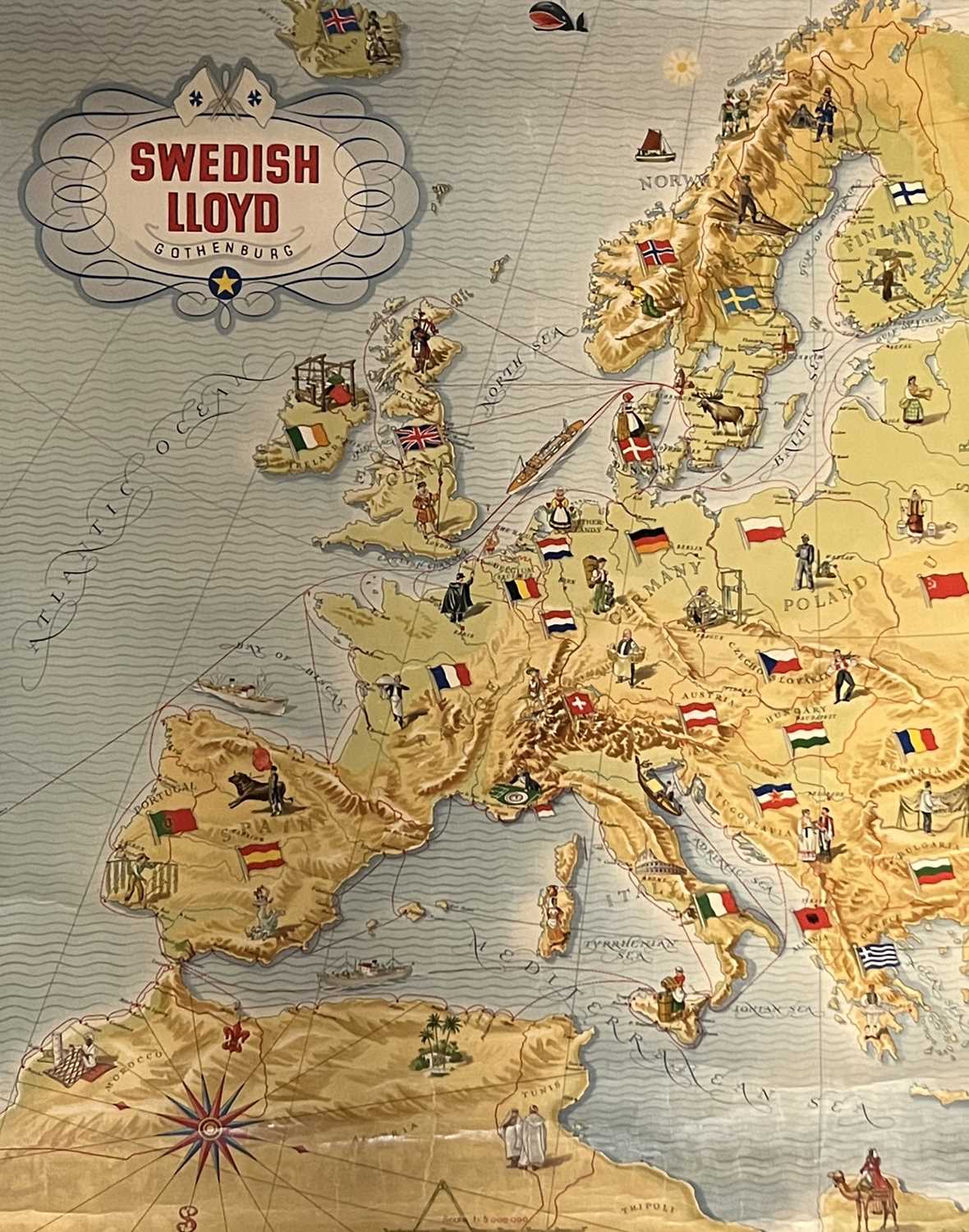 Lot 103 - A SWEDISH LLOYD LINE POSTER BY HANS ERIK