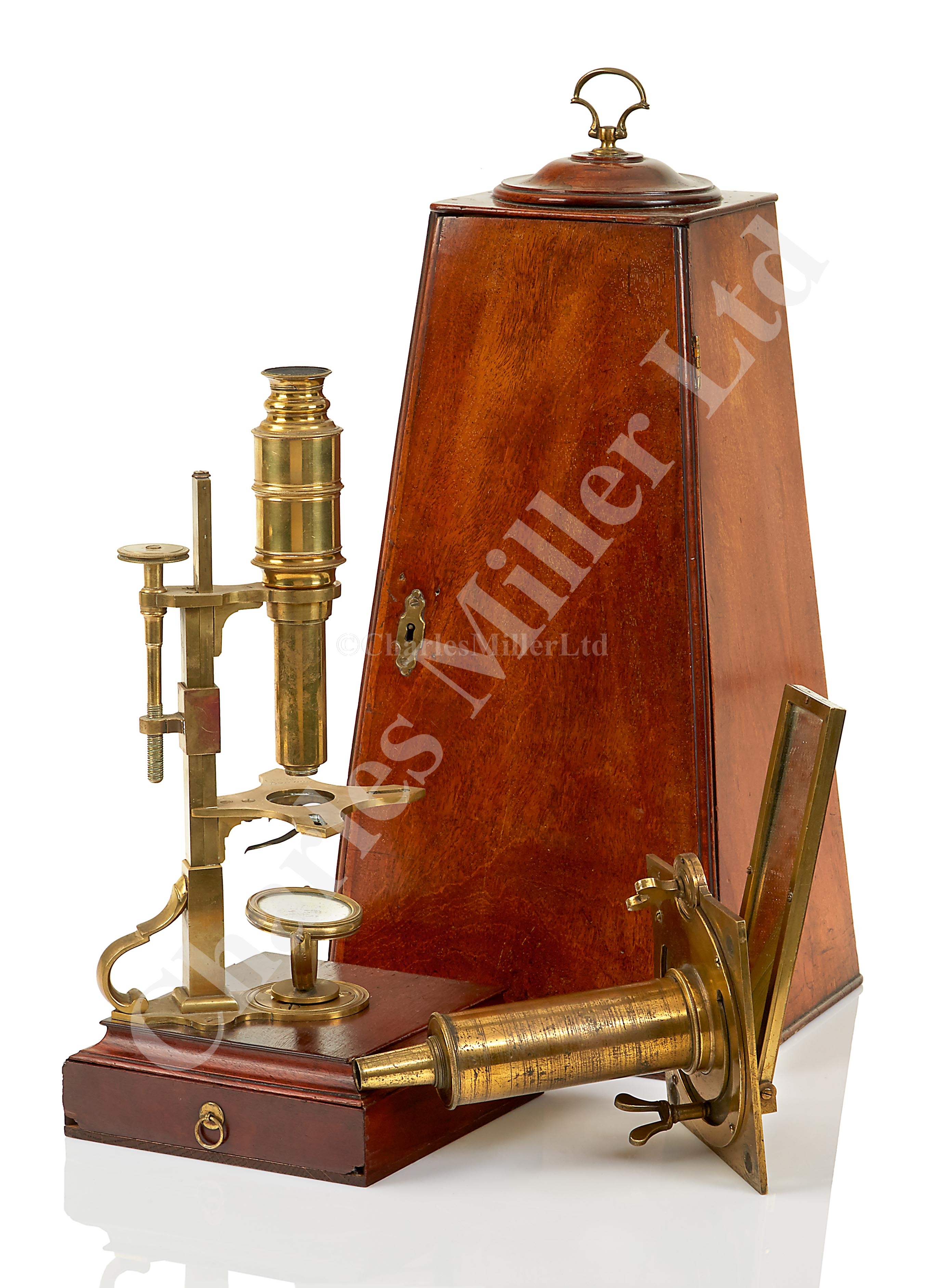 Lot 251 - A RARE 18TH CENTURY CUFF-TYPE MICROSCOPE...