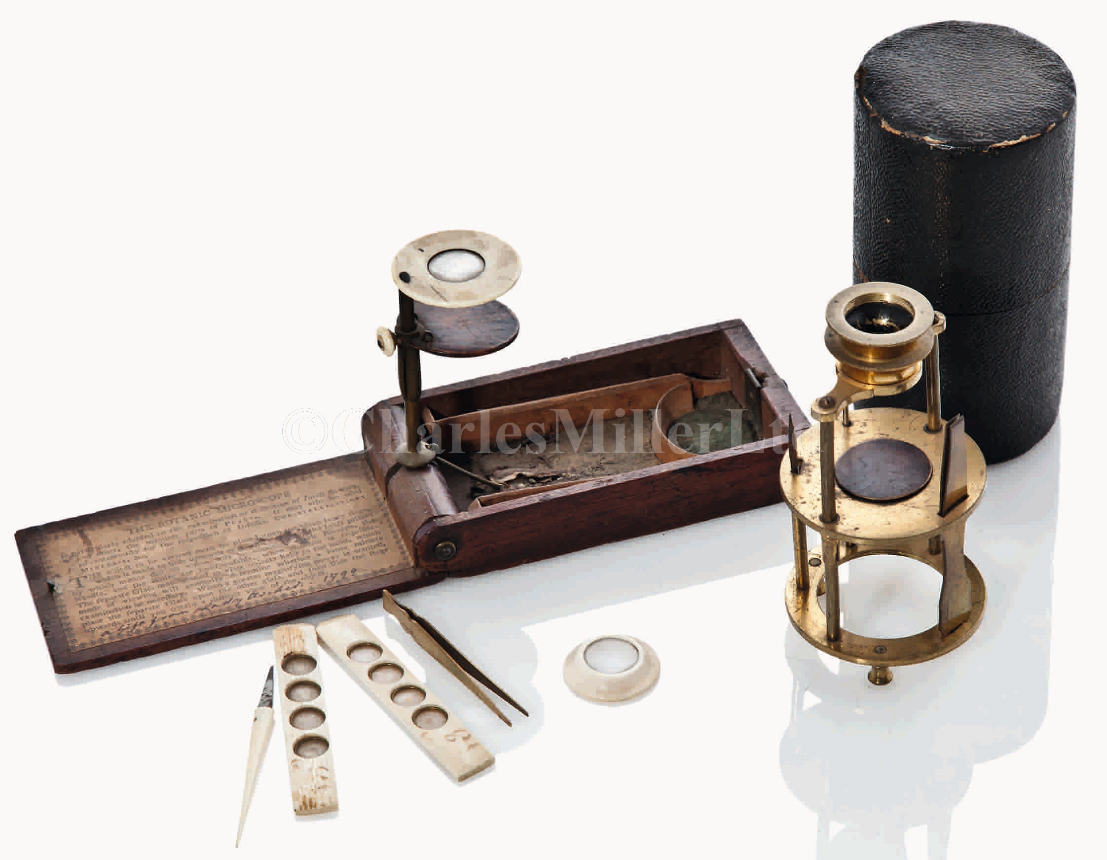 Lot 225 - Ø A WITHERING FIRST-TYPE POCKET MICROSCOPE,..