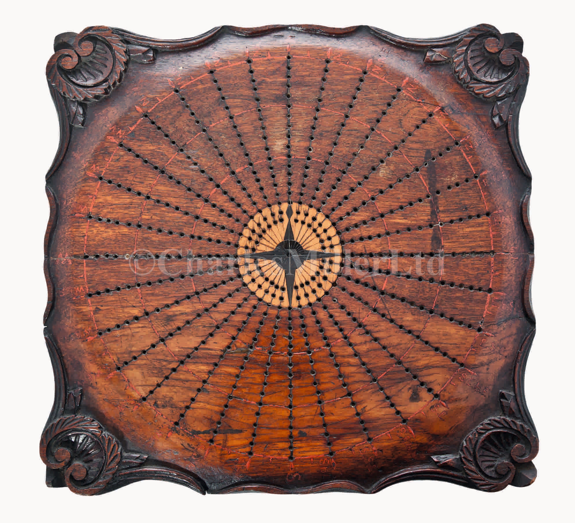 Lot 245 - A WOODEN TRAVERSE BOARD, PROBABLY...