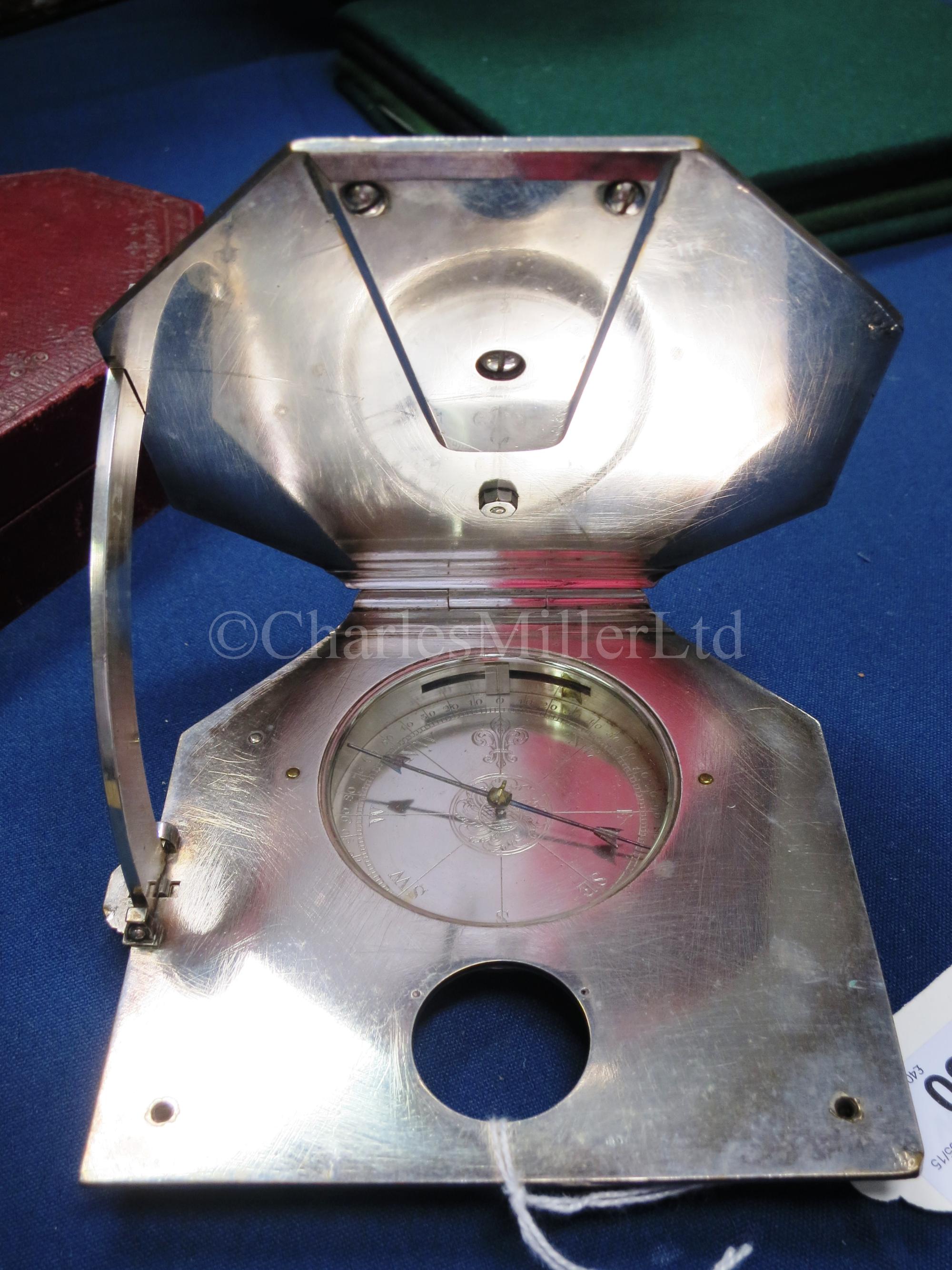 Lot 253 A Rare Silver Plated Brass Inclining Dial By