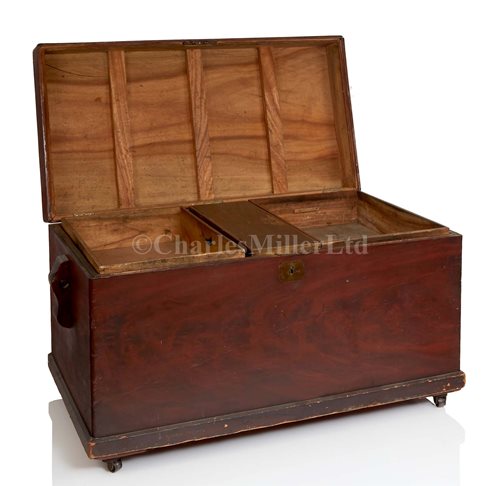Lot 121 - A LARGE SEAMAN'S CHEST constructed in...