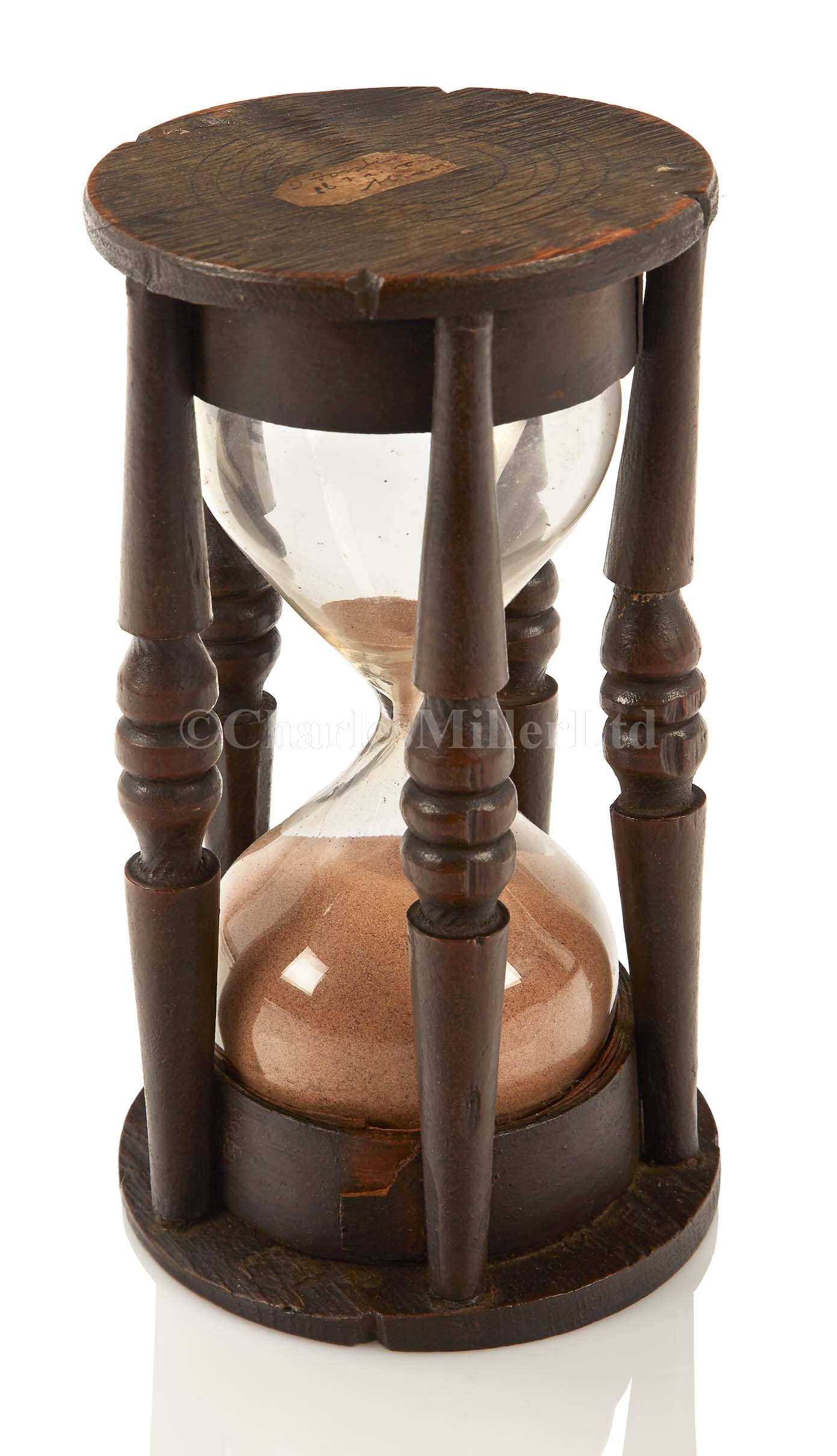 Lot 167 - AN 18TH CENTURY TWO-HOUR SANDGLASS the