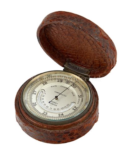 Lot 253 - A POCKET BAROMETER BY ASPREY, LONDON, CIRCA..