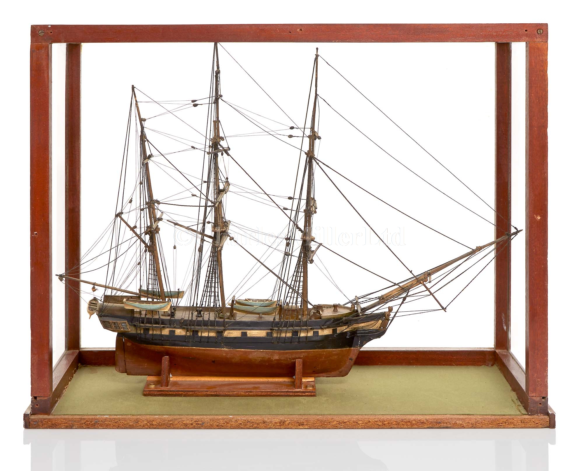 Lot 264 - A SAILOR'S SHIP MODEL OF A PACKET SHIP,