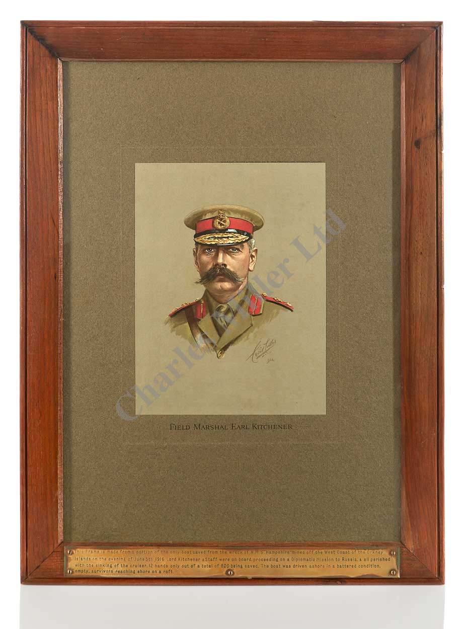 Lot 108 - A LITHOGRAPHIC PORTRAIT OF LORD KITCHENER...