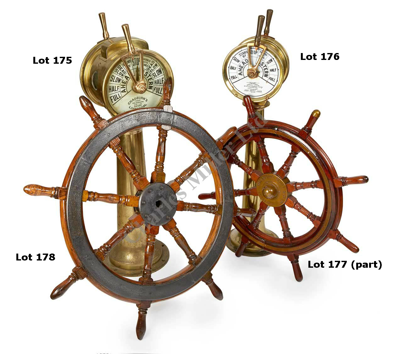 Lot 175 - A LARGE SHIP'S BRIDGE DOUBLE TELEGRAPH BY...