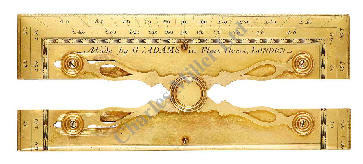 Lot 238 - A FINE SCISSOR-TYPE BRASS PARALLEL RULE BY...