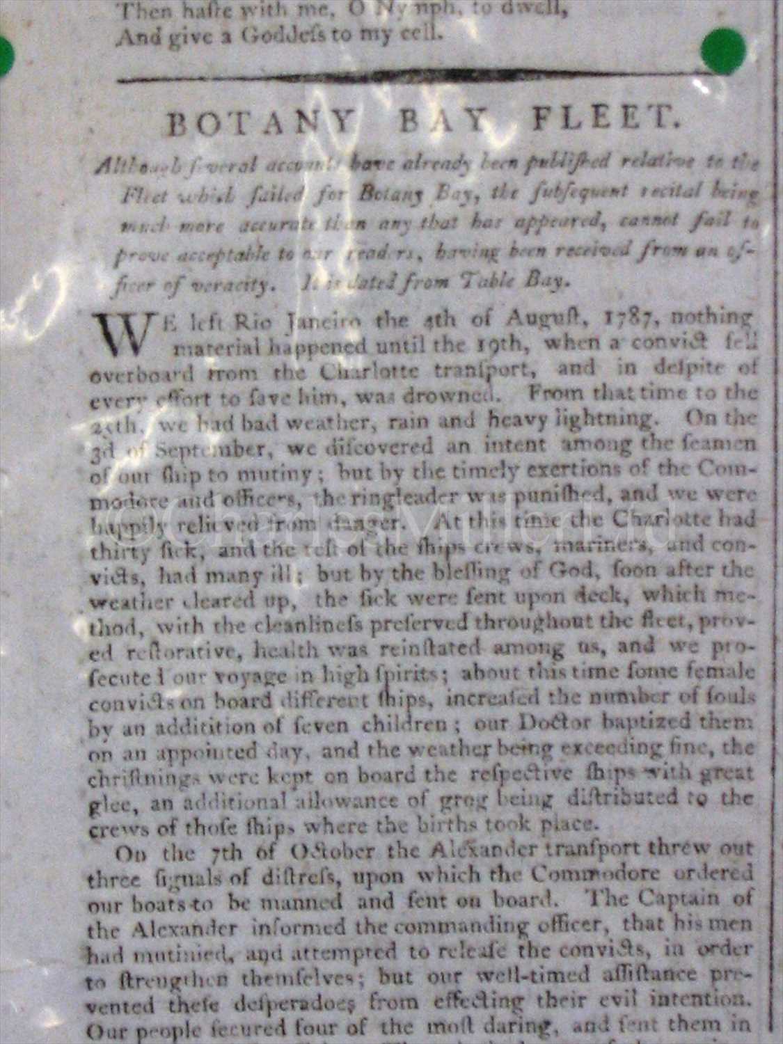 Lot 52 - AUSTRALIA: THE FIRST BOTANY BAY FLEET We