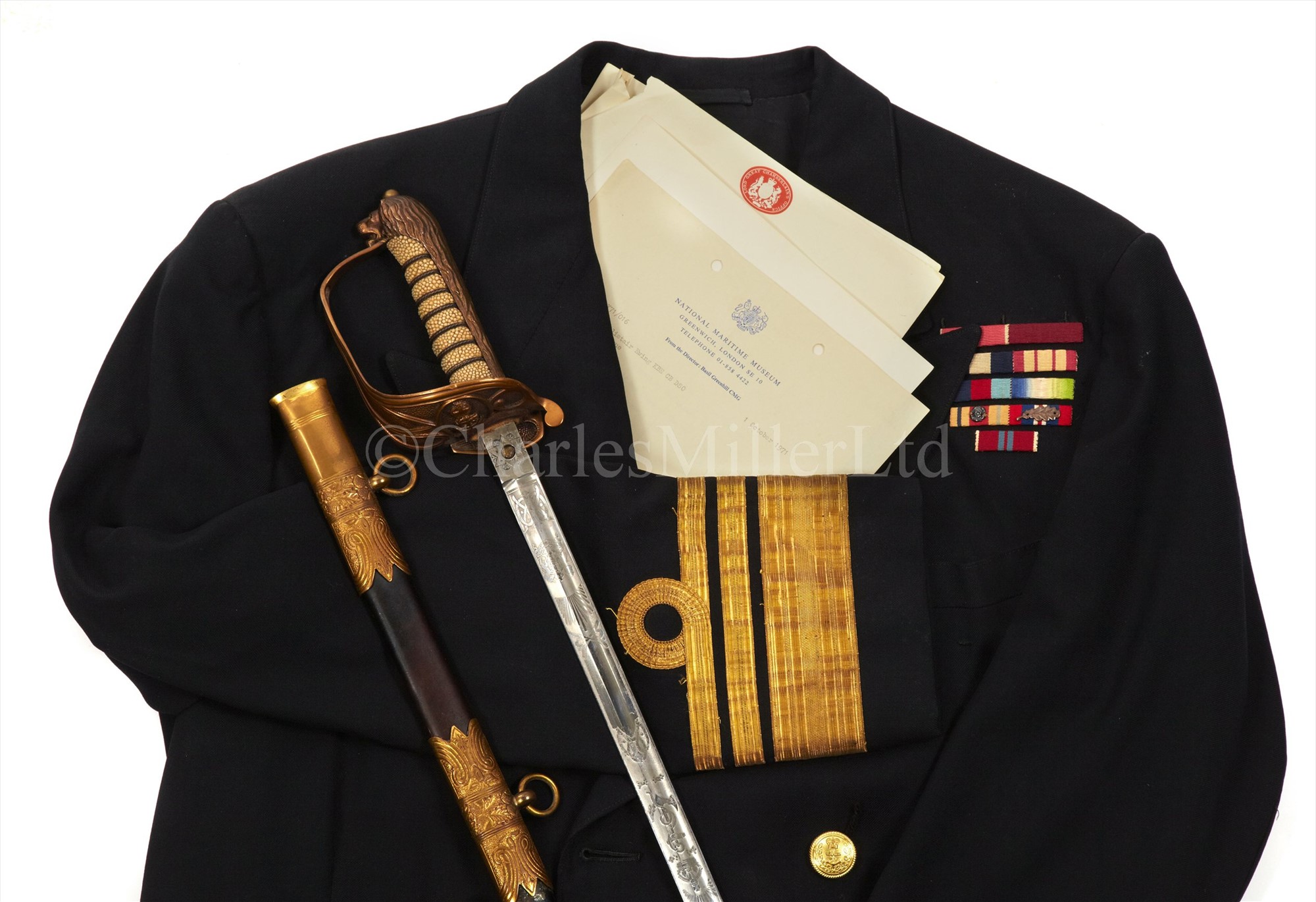 Lot 95 - A REGULATION ROYAL NAVY OFFICER'S SWORD AND...