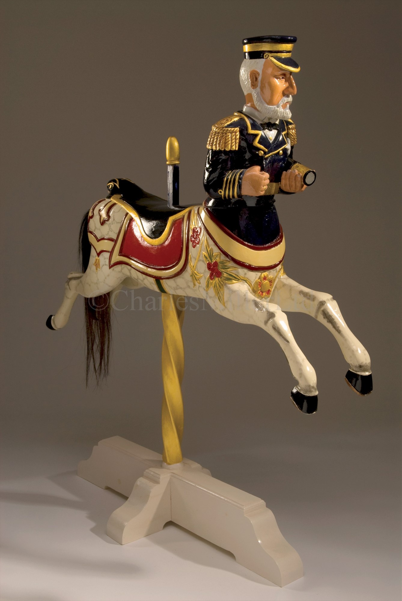 Lot 104 - A UNIQUE FAIRGROUND CENTAUR CARVING OF