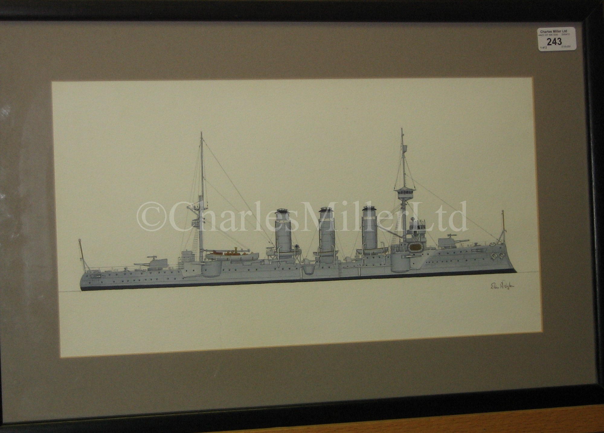 Lot 243 - ERIC DYKE (BRITISH, 1930-) Warship